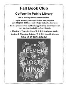 Fall Book Club at the Coffeeville Library – The Coffeeville Courier